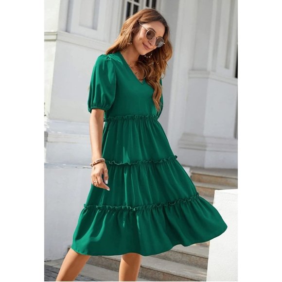 Kate Kasin | Dresses | Kate Kasin Women Tiered Babydoll Dress Puff ...